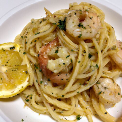 Lemon Butter Garlic Shrimp Pasta | the art of cooking