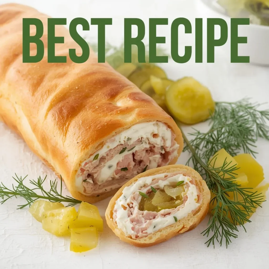 Savory Roll with Tuna, Cream Cheese, Pickles, and Dill